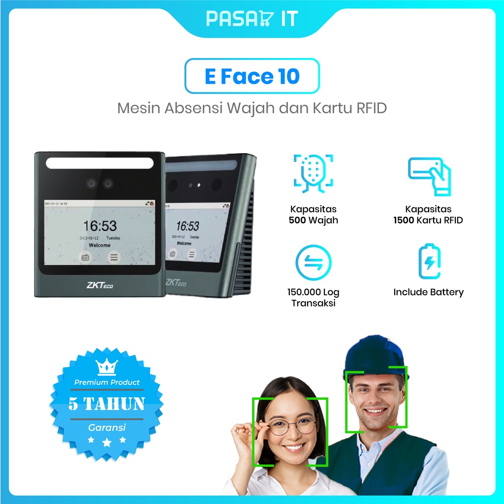 Jual Mesin Absesnsi Wajah dan Kartu RFID Zkteco E Face 10 Mesin Absen ...