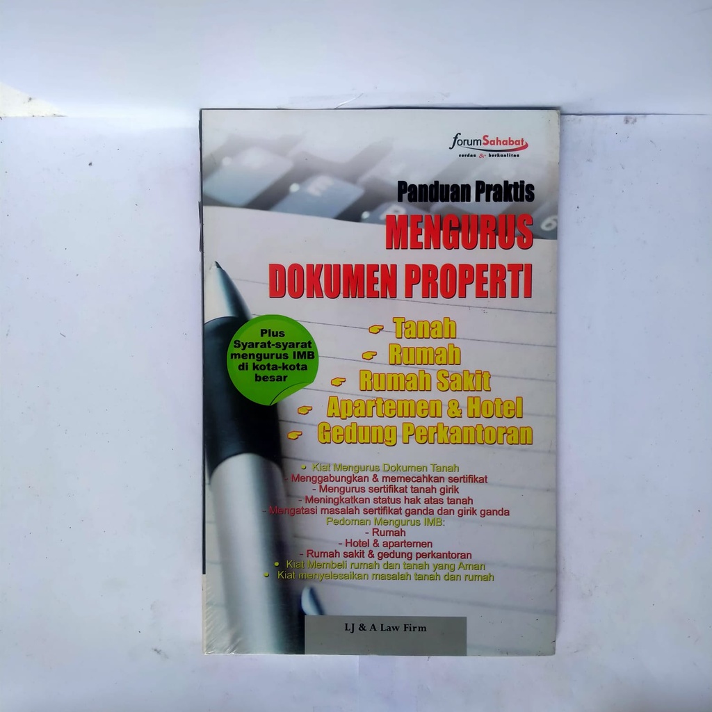 Jual PANDUAN PRAKTIS MENGURUS DOKUMEN PROPERTI TANAH RUMAH RUMAH SAKIT ...