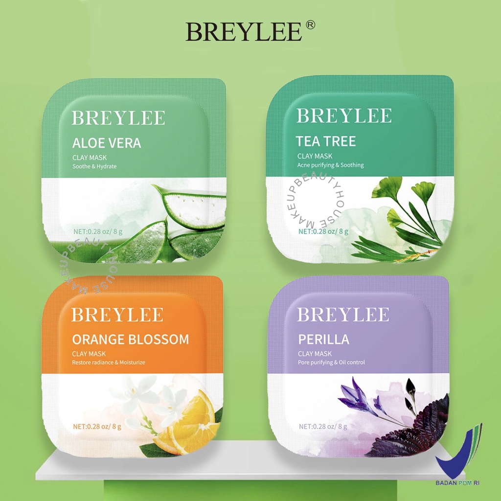 Jual BREYLEE Clay Mask - Aloe Vera | Perilla | Orange Blossom | Tea ...