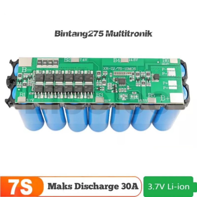 Jual BMS 7s 30A common port lithium ion 3,7v Balancer Version | Shopee Indonesia