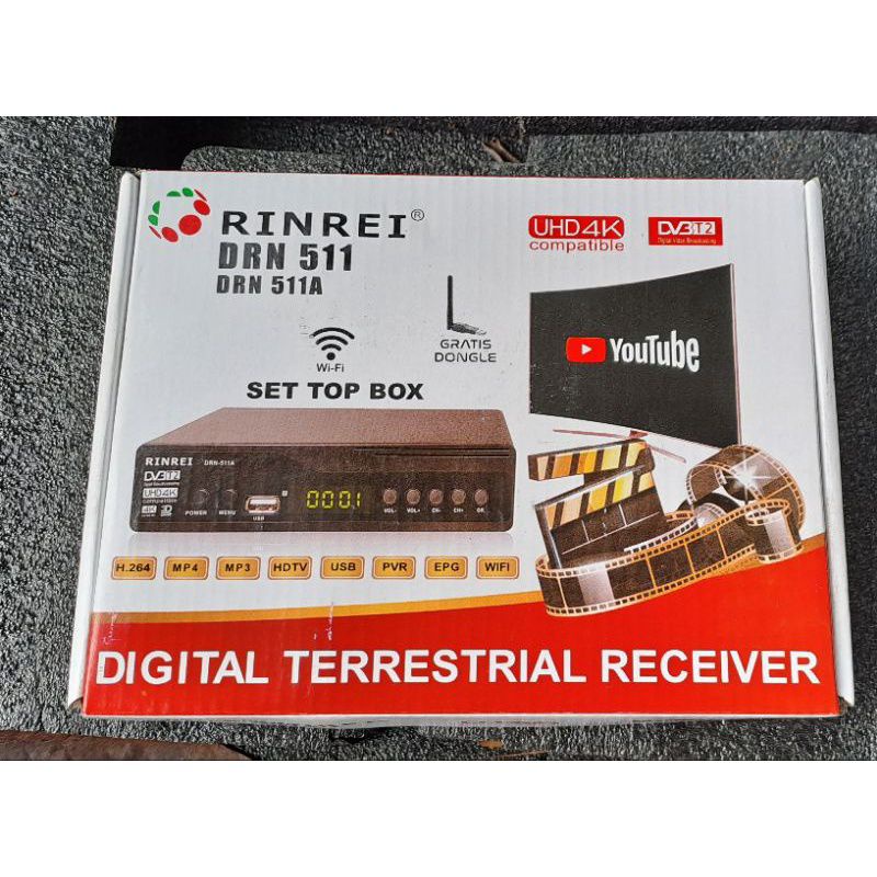 Jual SET TOP BOX RINREI DRN-511A DVB T2 Set Top Box Digital TV Free Dogle | Shopee Indonesia