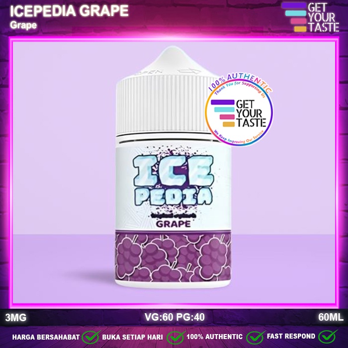 Jual Liquid Icepedia Grape Freebase 60ML Ice Pedia by Majapahit Brew ...
