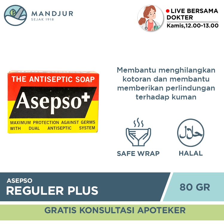 Jual Asepso Plus 80 Gram - Sabun Batang Antiseptik | Shopee Indonesia