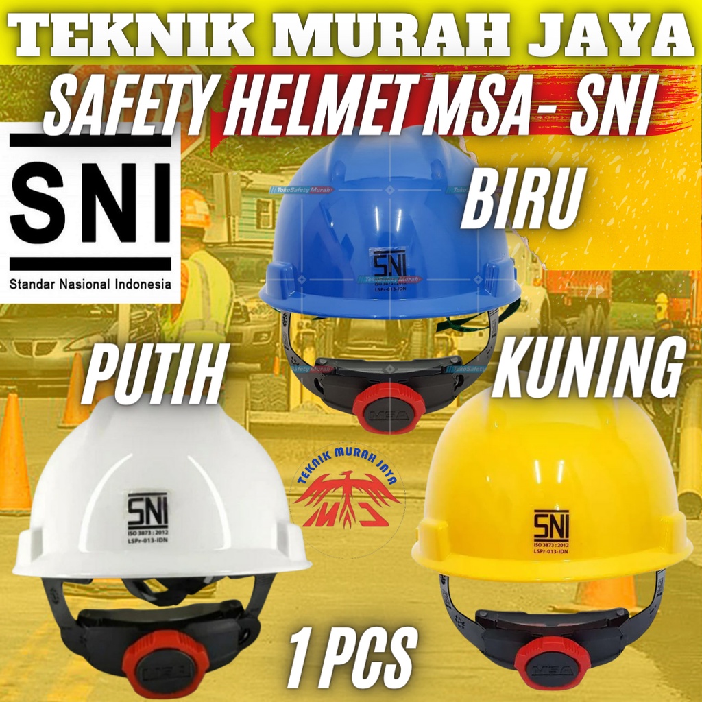 Jual Safety Helmet SNI MSA Helm Proyek Sarang Fastrack Putih Biru ...