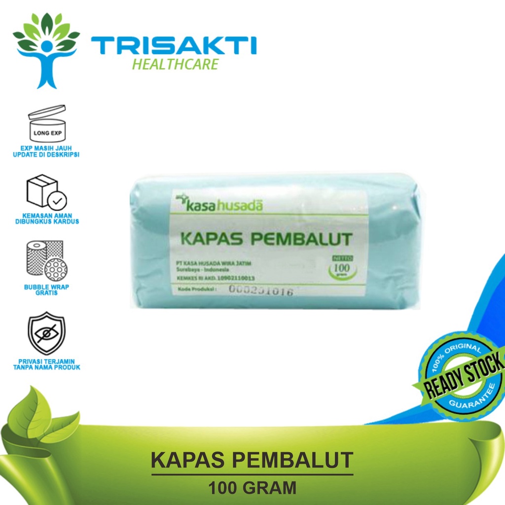 Jual Husada Kapas Pembalut Steril - Kapas Gulung Pembersih Luka 100 ...