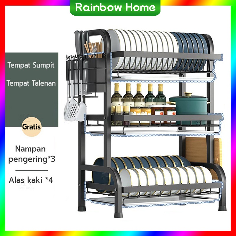Jual Rak Piring Stainless Rak Dapur Rak Cuci Piring Rak Penyimpanan ...