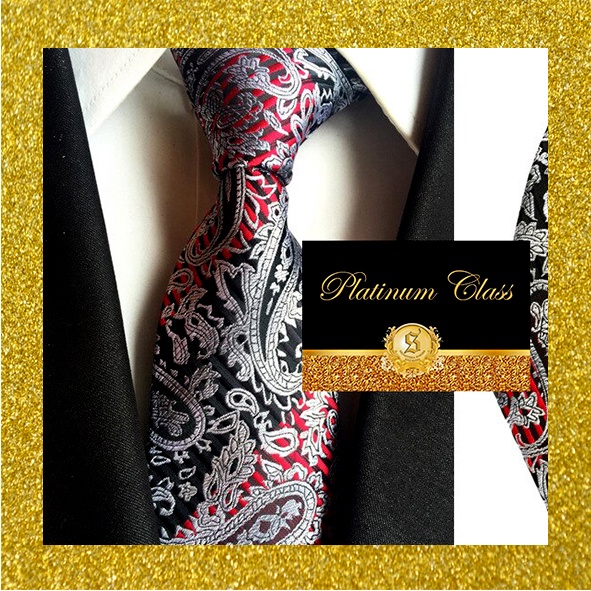 Jual Dasi Batik Pria Kombinasi Abu Merah Platinum Class | Shopee Indonesia