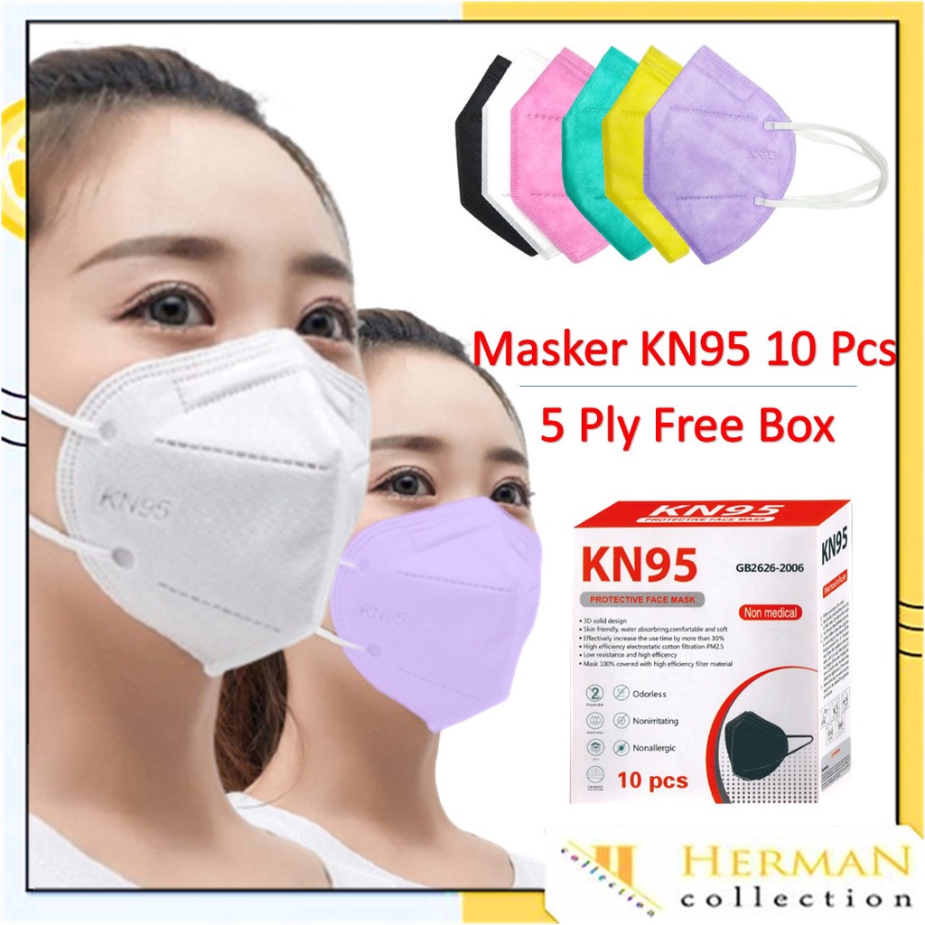 Jual HC Masker KN95 Isi 10Pcs Earloop Bulat Protective Mask 10 Pcs ...