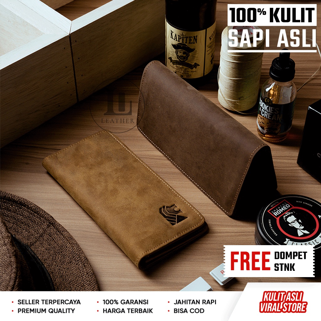 Jual Dompet Panjang Pria Kulit Sapi Asli Model Crazy Horse Cocok Untuk ...