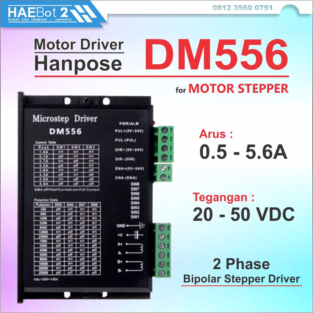 Jual [HAEBOT 2] Motor Driver Stepper DM556 DM 556 Hanpose Nema 23 34 ...
