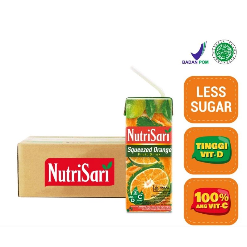 Jual Nutrisari RTD Squeezed 200ml - minuman jeruk peras Vitamin C ...