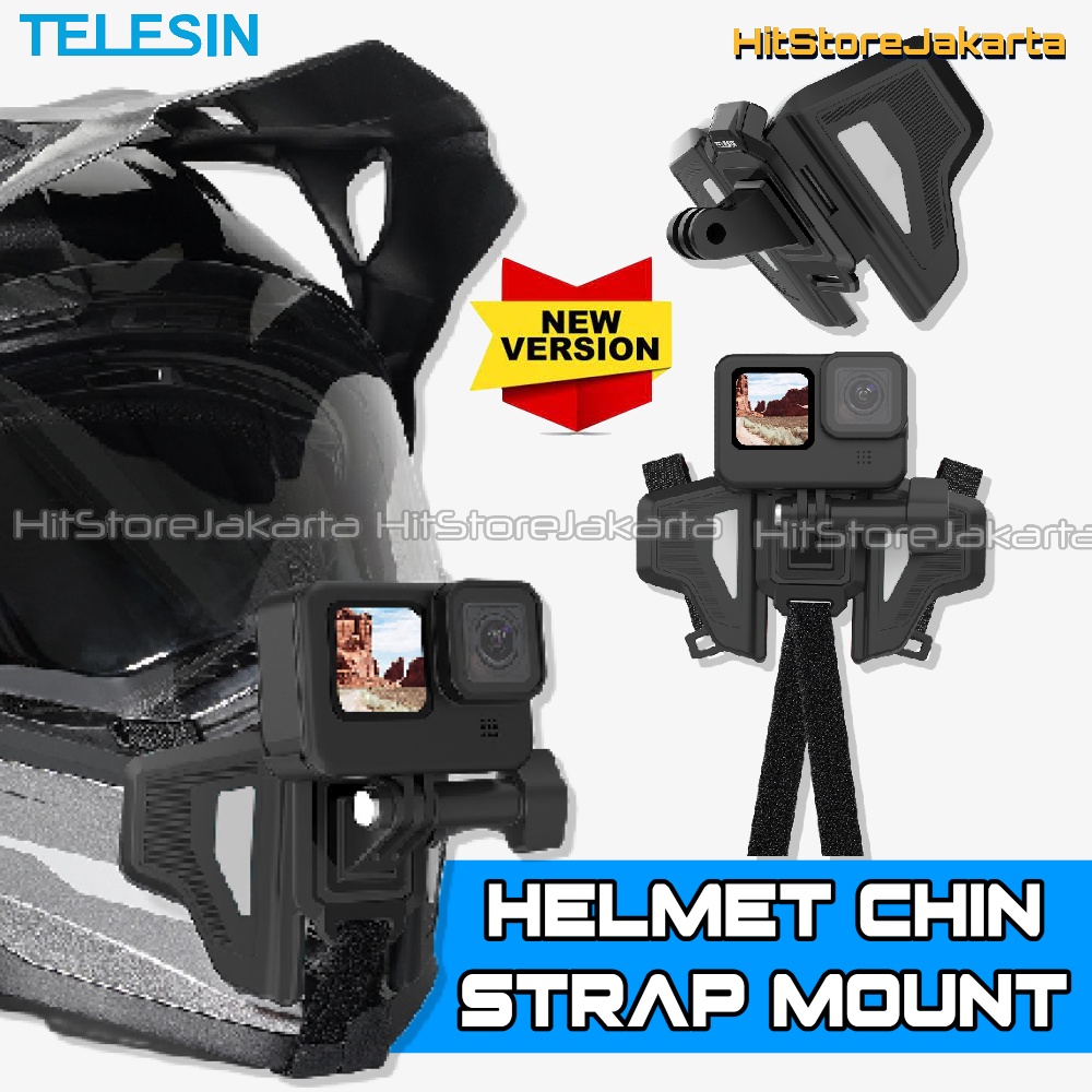 Jual Telesin Motovlog Helmet Chin Mount For GoPro Insta360 Akaso Osmo ...
