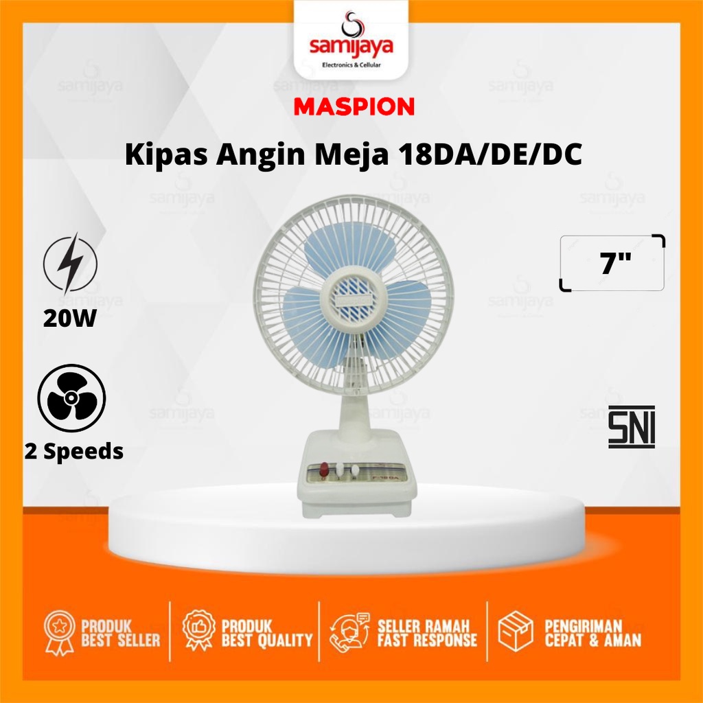 Jual KIPAS ANGIN MEJA- DESK FAN MASPION F-18DA / DE / DC 7" BERGARANSI ...