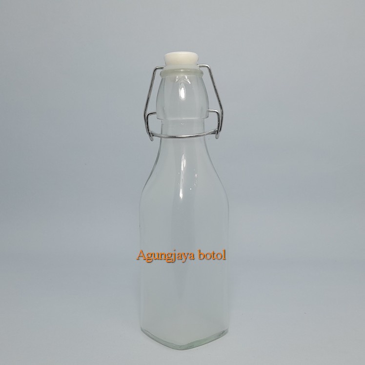 Jual Botol Kaca 250 ml Kotak Tutup Fleksibel / Botol Kaca Sirup / Botol ...