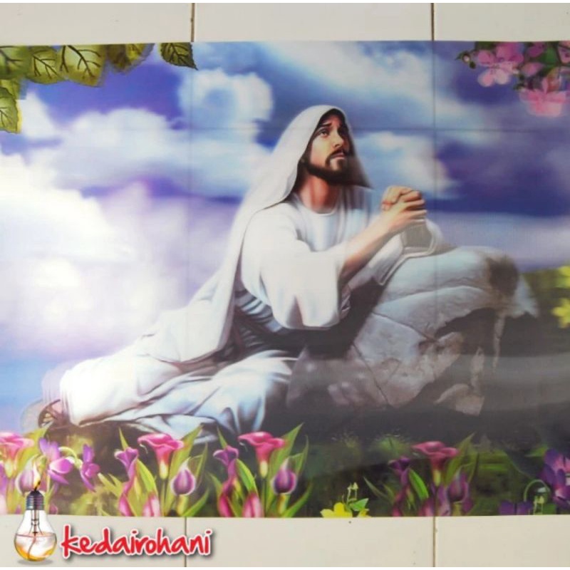 Jual Poster 3 Dimensi Yesus Berdoa di Taman Getsemani Hiasan Dinding ...