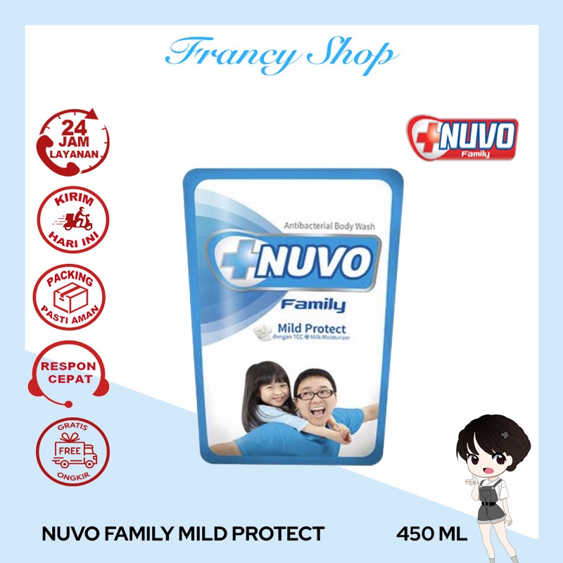 Jual Nuvo Family Antibacterial Body Wash Mild Protect 450 ml/Nuvo Family Antibacterial Body Wash ...