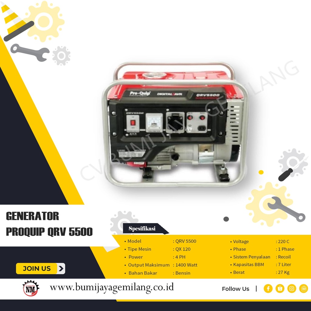 Jual MESIN GENSET / GENERATOR PROQUIP QRV 5500 | Shopee Indonesia