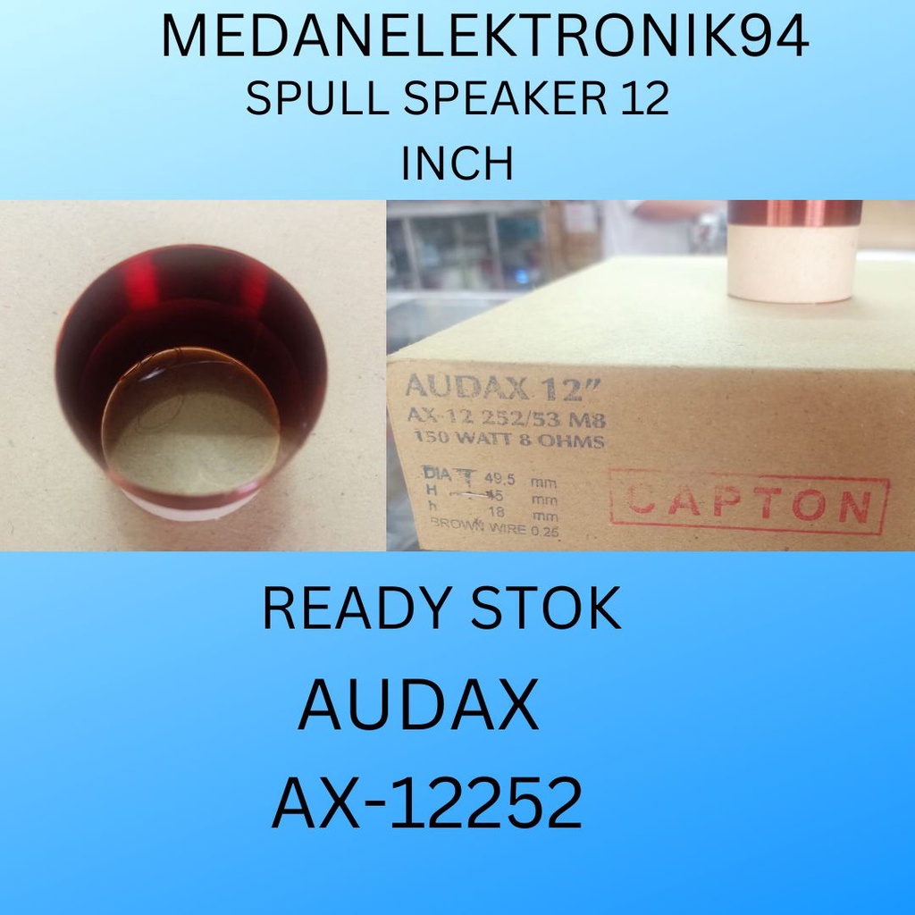 Jual Spul spool voice coil Speaker Audax 12 inch AX-12252/53 M8 | Shopee Indonesia