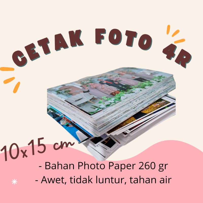 Jual CETAK FOTO UKURAN 4R (10x15 cm) | Shopee Indonesia