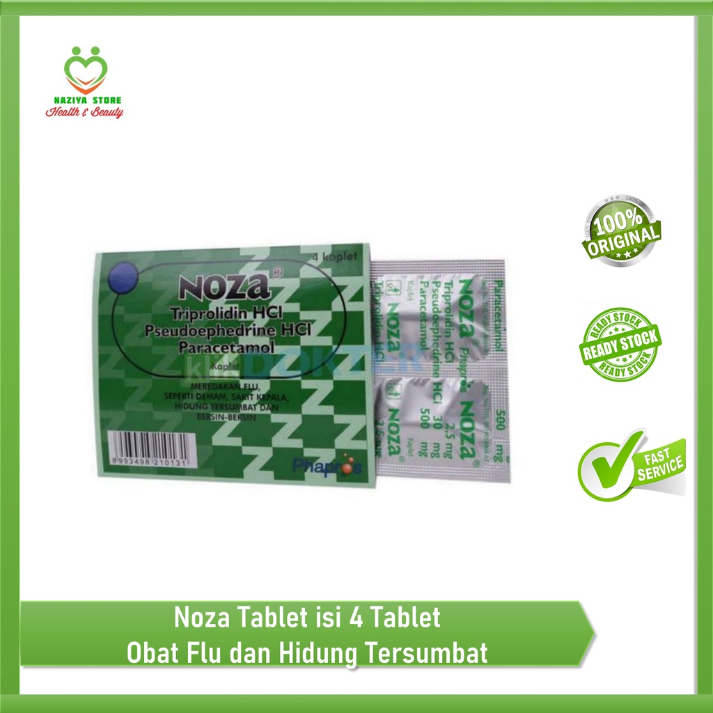 Jual NOZA 4 KAPLET Obat Flu Alergi Hidung Tersumbat Demam dan sakit kepala | Shopee Indonesia