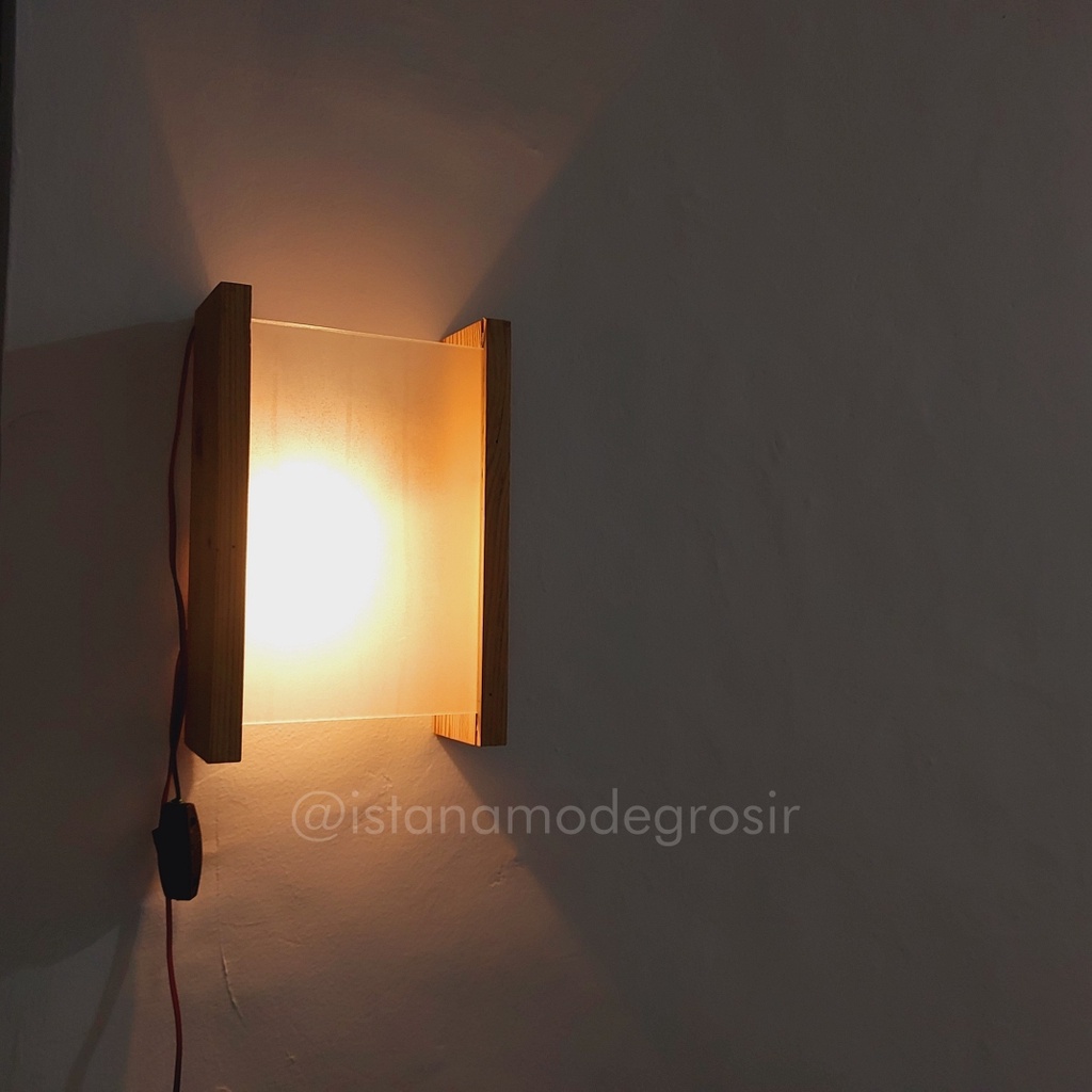 Jual Lampu Kayu Rustic DIY Lampu Meja Tembok Lampu Tidur | Shopee Indonesia