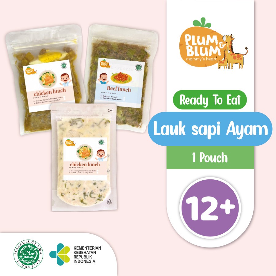 Jual Plum & Blum Menu Siap Santap Lauk Sapi Ayam Semur Telur - 1 pouch | Shopee Indonesia