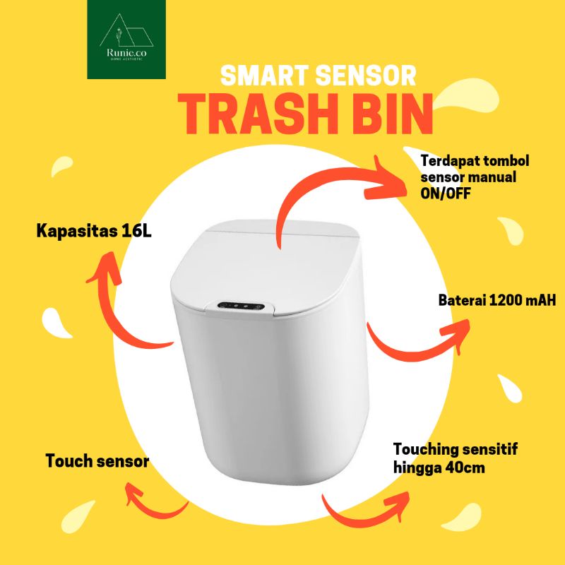 Jual Tempat Sampah Automatic Sensor 16L / Trash Sensor Automatic 16L ...