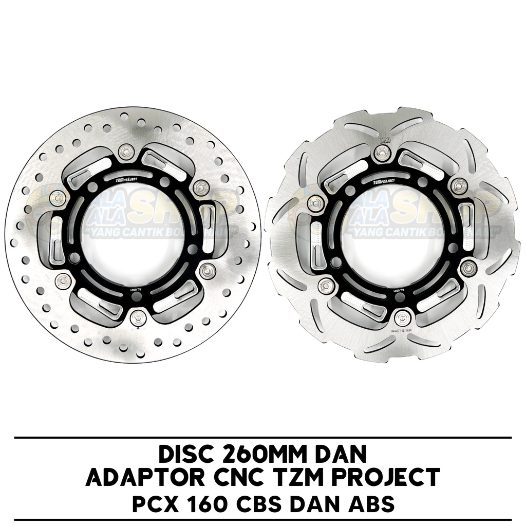 Jual Disc 260mm dan Adaptor CNC TZM Project PCX 160 CBS ABS Cakram 260 | Shopee Indonesia