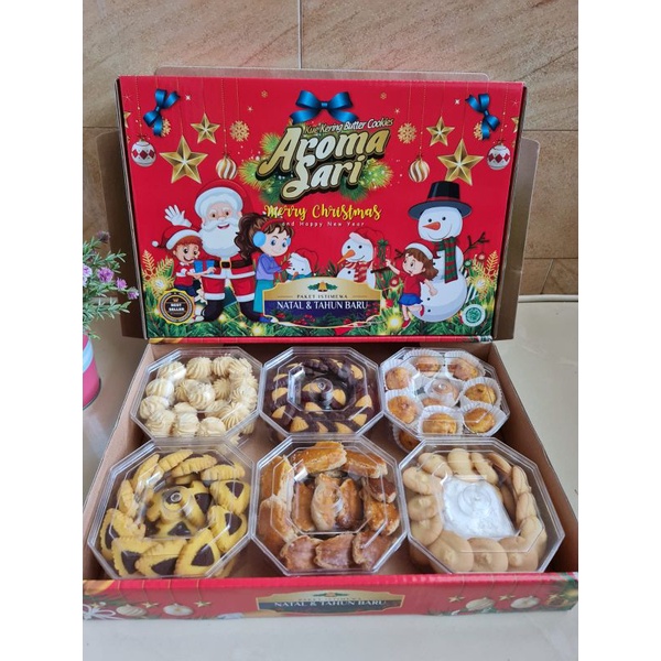 Jual [PROMO]KUE KERING NATAL 2022 ISI 6 TOPLES /HAMPERS KUE KERING ...