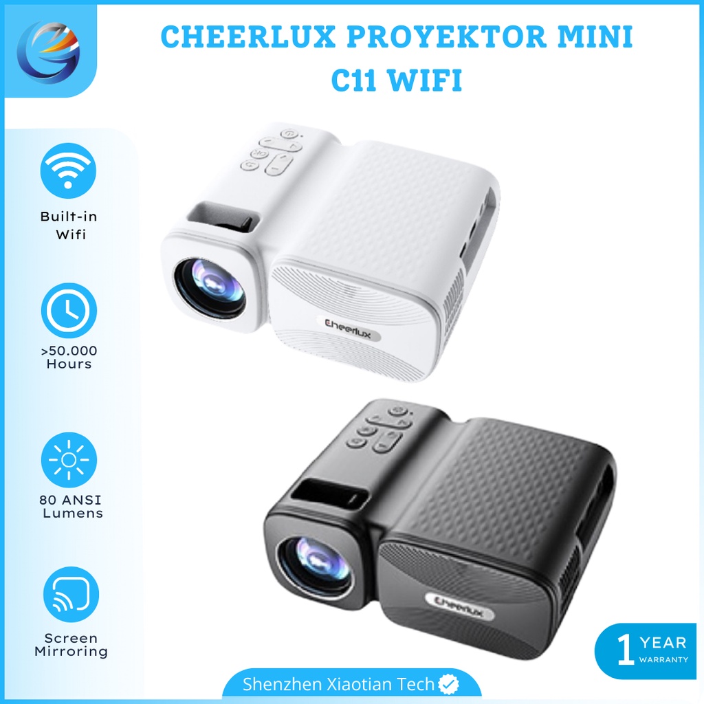 Jual PROYEKTOR C11 WIFI MIRRORING 80 ANSI LUMENS | MINI PROJECTOR ...