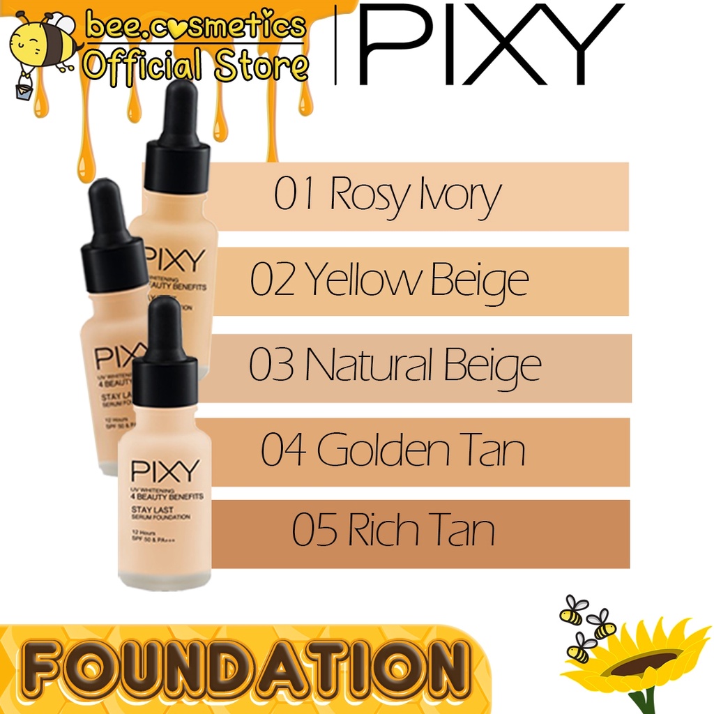 Jual PIXY UV WHITENING 4BB STAY LAST SERUM LIQUID FOUNDATION ( READY 5 ...