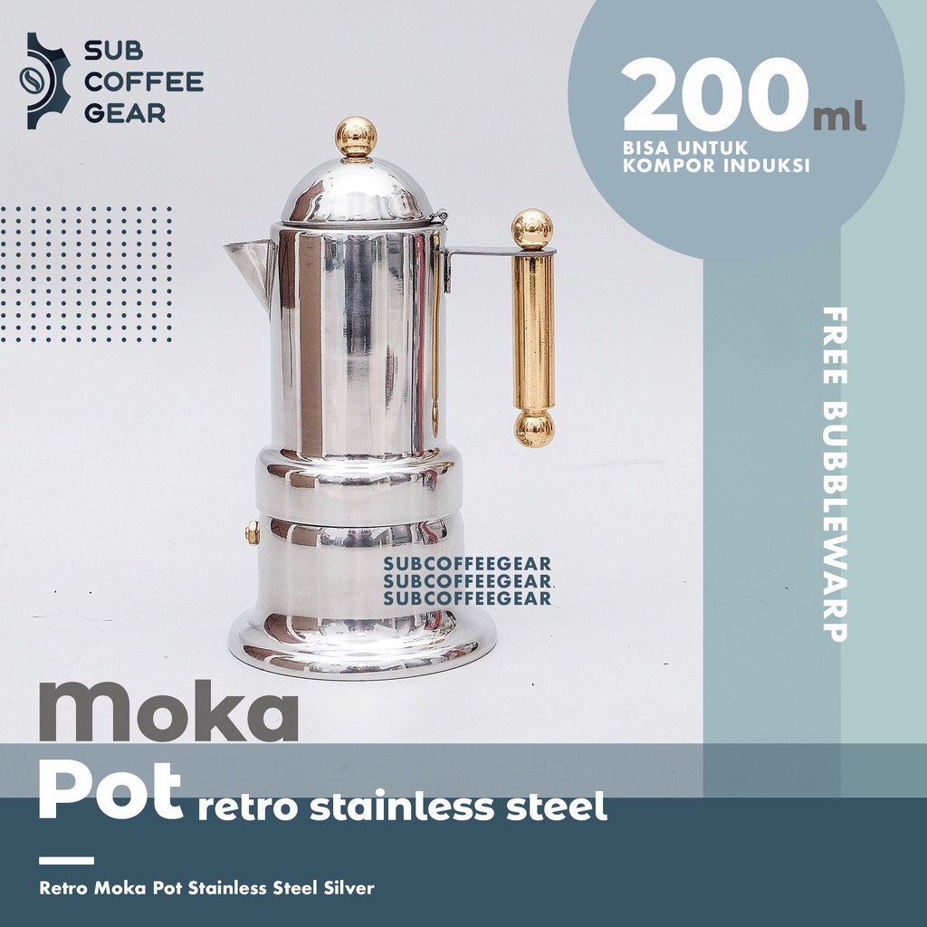Jual MOKA POT INDUKSI STAINLESS STEEL MOKAPOT MODEL RETRO CLASSIC ...
