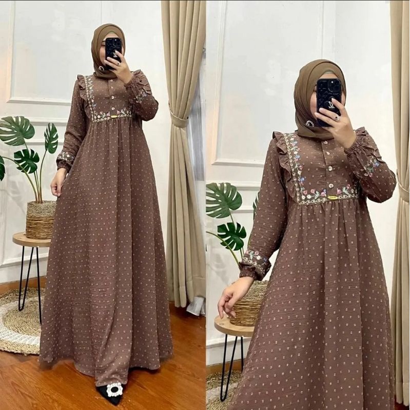 Jual Gamis Cringkle Remaja Terbaru 2022 Gamis Wanita Kekinian Busui ...