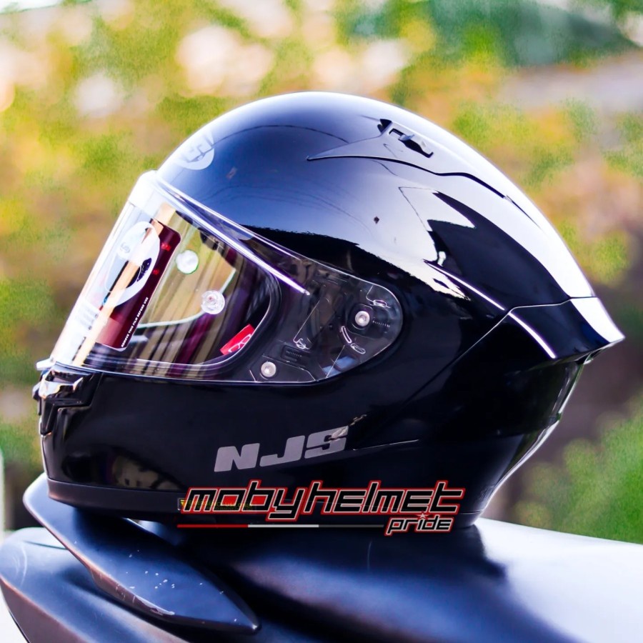 Jual Helm NJS ZX1R - ZX-1R Black Glossy - Hitam Gloss | Shopee Indonesia