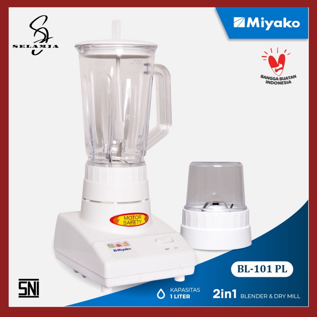 Jual Miyako Blender 101PL / BL 101 PL (Plastik) - Putih [1L] / Blender ...
