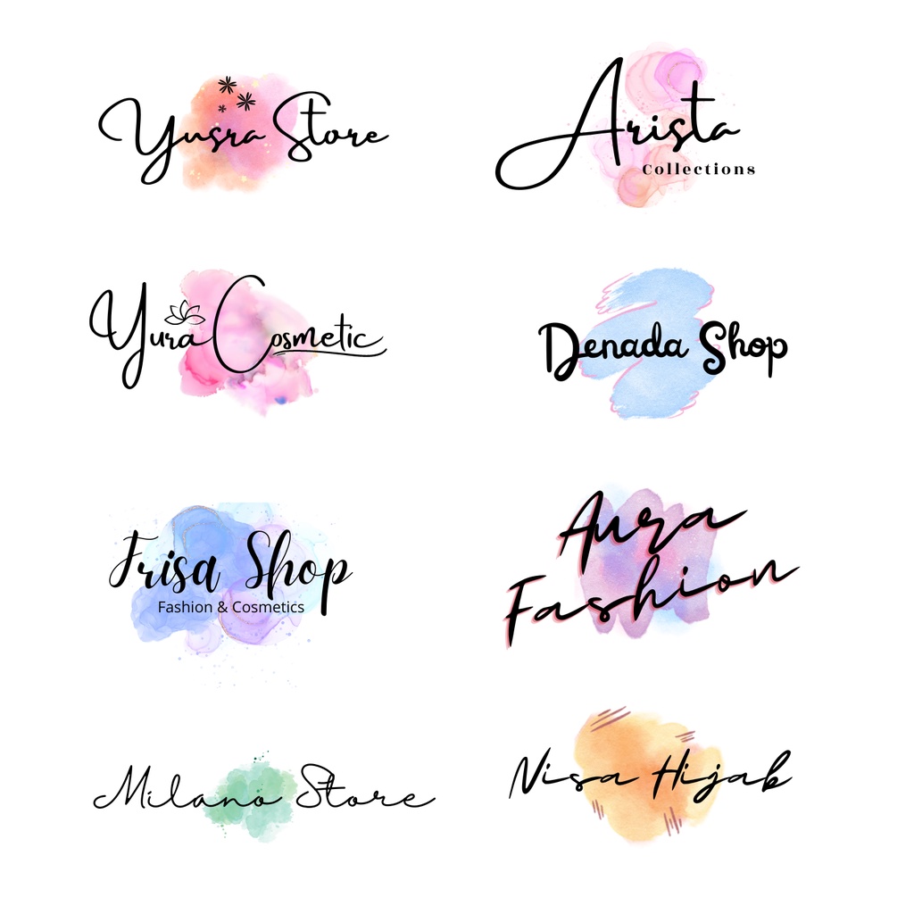 Jual Logo Desain Olshop / online store Water colour Minimalis / murah ...