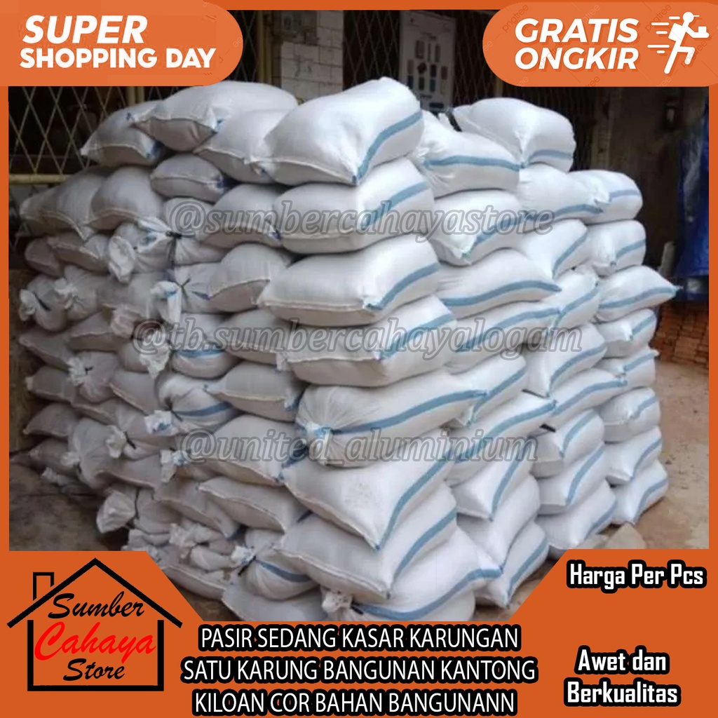 Jual PASIR SEDANG KASAR KARUNGAN SATU KARUNG BANGUNAN KANTONG KILOAN ...