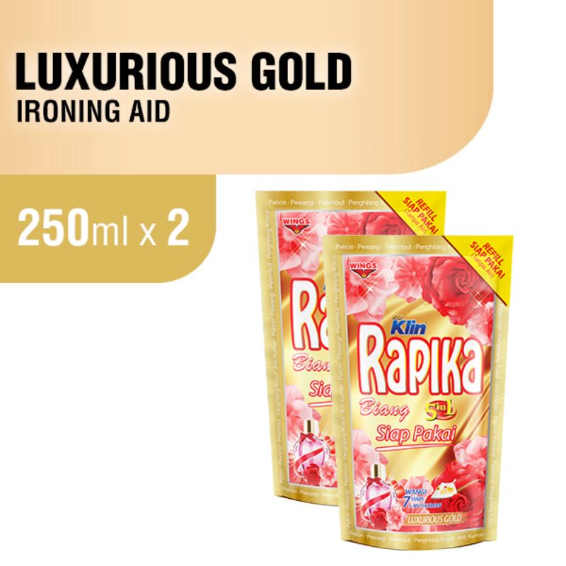Jual ISI 2 - Rapika Biang Luxurious Gold 250ml Ironing Aid Pelicin ...