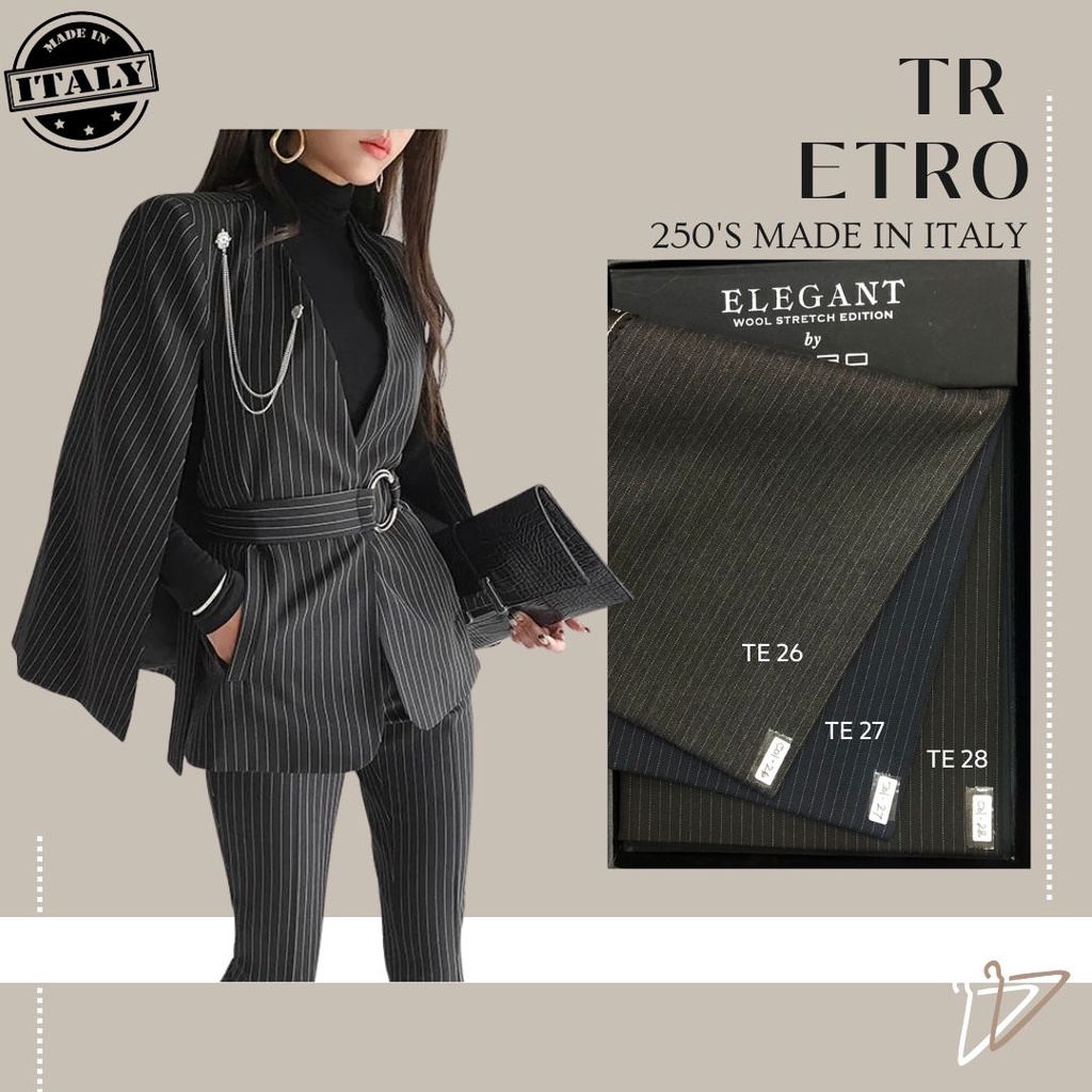 Jual [TE] BAHAN KAIN JAS SUPER 250'S TR ETRO/ BAHAN KAIN JAS HITAM ...