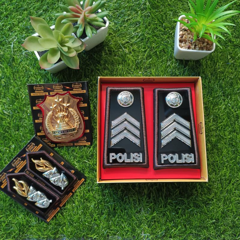 Jual satu paket hemat PANGKAT PDH BRIGADIR POLISI lis coklat bordir ...