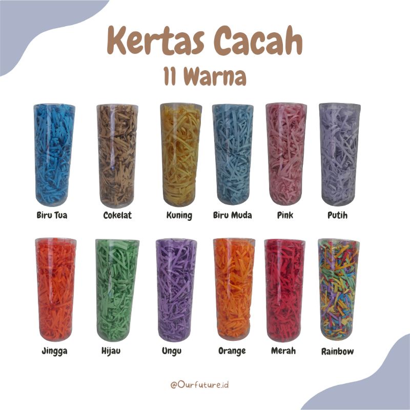 Jual Kertas Cacah / Kertas Serut / Shredded Paper 11 warna | Shopee ...