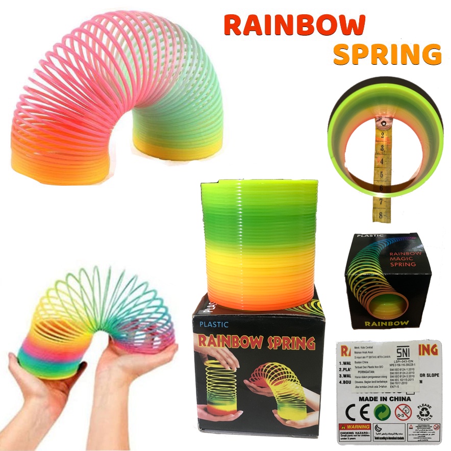 Jual Mainan Slinky Rainbow Magic Spring / Mainan Per Peran Anak Ukuran ...