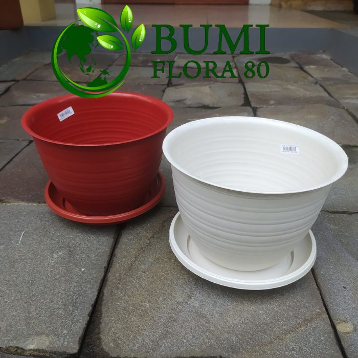 Jual Pot JM Ruby 25+tatakan rulpas 25/Pot Plastik/Pot Bunga/Mirip Tawon ...