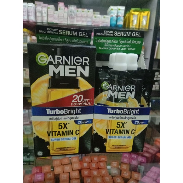 Jual Garnier Men TurboBright 5x Vitamin C Super Serum Gel 7ml | Shopee Indonesia