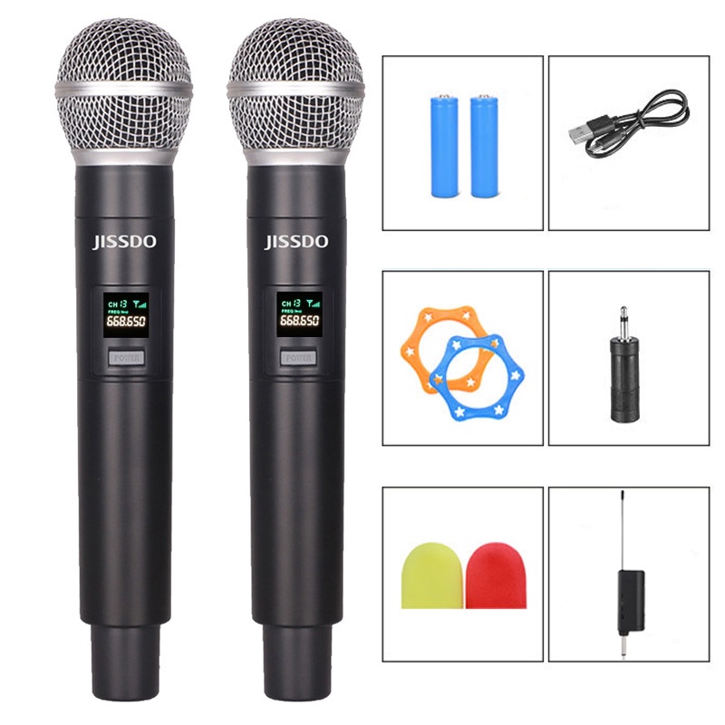 Jual JISSDO Original Wireless Mic Podium Karaoke Single Ganda Mikropon ...