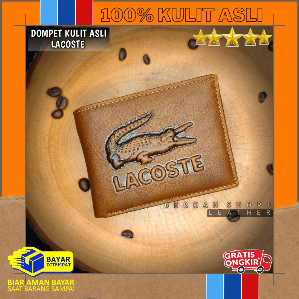 Jual Dompet Kulit Asli Pria Garut Lcoste Kecil Import Branded 100% ...