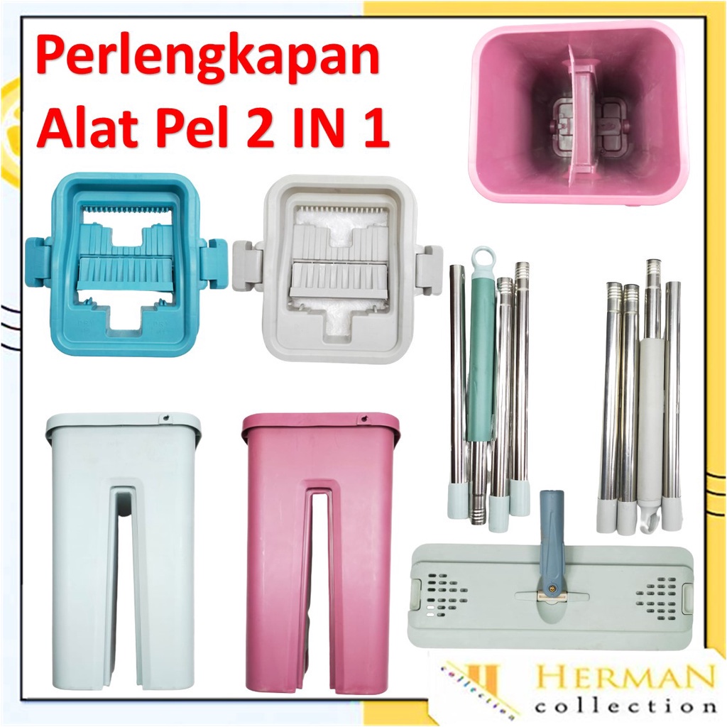 Jual HC Perlengkapan Alat Pel 2 IN 1 Refil Ember Pel Gagang Pel Tutup ...