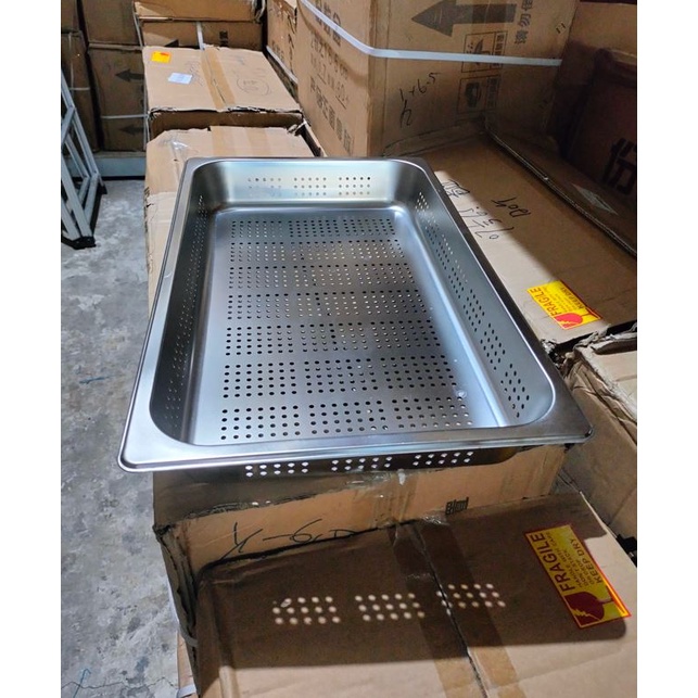 Jual Food Pan Stainless Perforasi 1/1 x 6,5 cm (53 x 32,5 x 6,5cm) | Shopee Indonesia