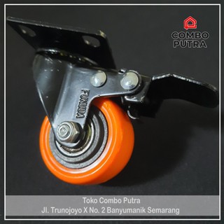 Jual Roda Hidup Nylon Fukuda Kastor Orange 2 Inchi Dilengkapi Rem ...