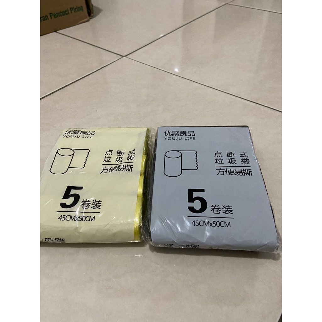 Jual 1 pack isi 5 roll plastik sampah roll jumbo kantong sampah gulung ...